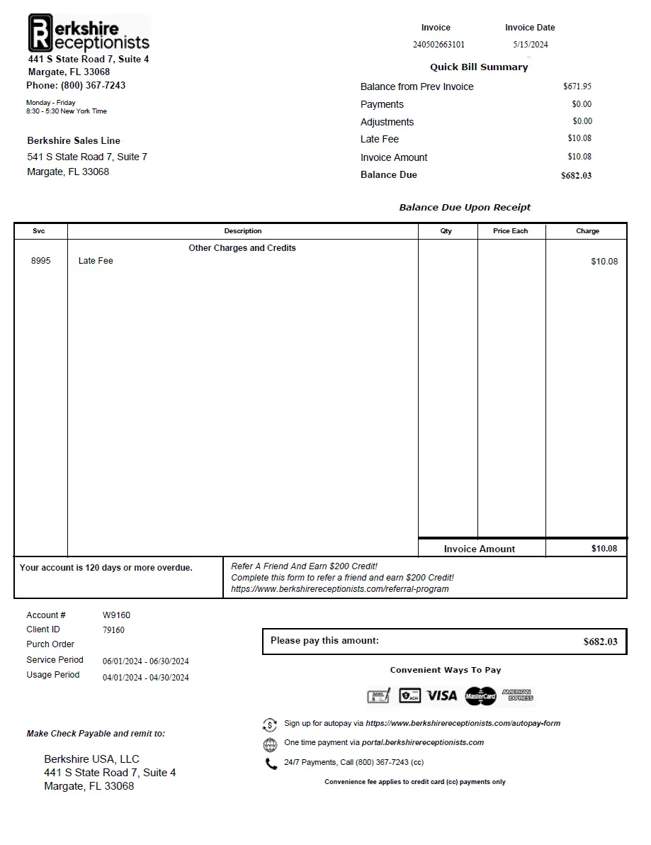 How To Read Your Berkshire Receptionists Invoice - Berkshire Receptionists